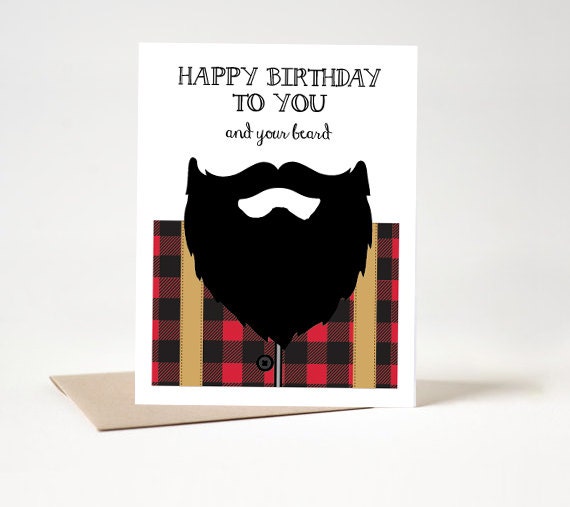 Lumberjack Birthday Card - Lumberjack Card - Beard Card - INSTANT ...