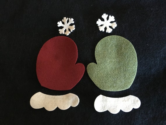 DIY Craft Kit-Felt Christmas Mittens-DIY by PearCreekCottage