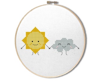 Sun cross stitch | Etsy