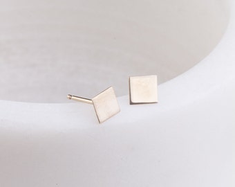 Square gold earrings | Etsy