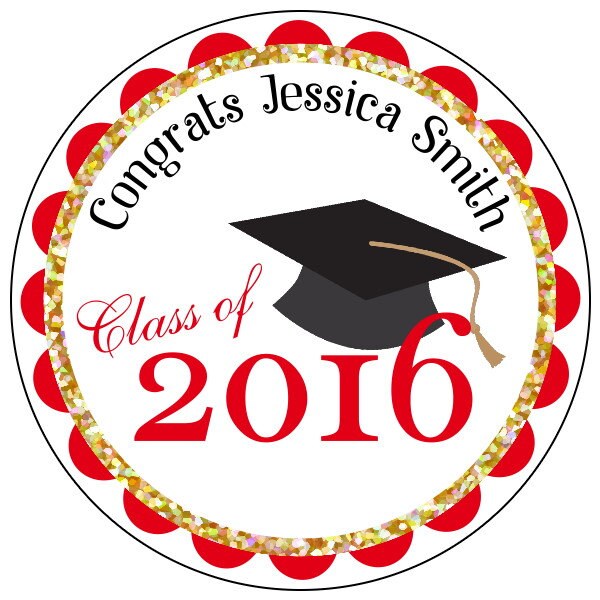 graduation stickers custom gold graduation stickers red and
