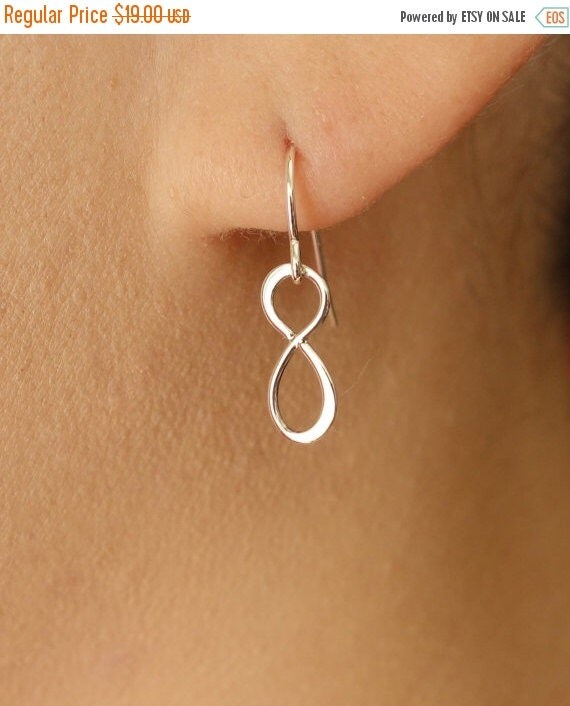 50% OFF Tiny Infinity Drop Earrings in Sterling by Popsicledrum
