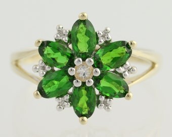 Chrome diopside ring | Etsy