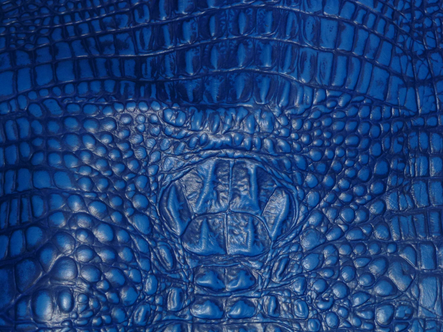 Leather 3x11 Dark Royal Blue ALLIGATOR / Crocodile by PeggySueAlso