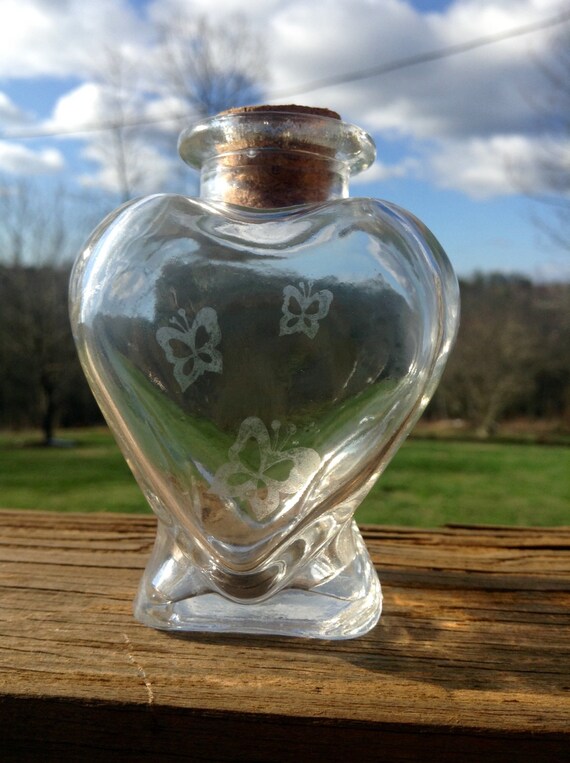Small Heart Shaped Glass Bottle