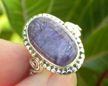 Unique charoite ring related items | Etsy