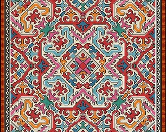 American Flag Cross Stitch Pattern Stars and Stripes Repeating Borders ...