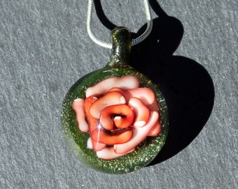 Blue Rose Glass Long Stemmed Rose Borosilicate Lampwork