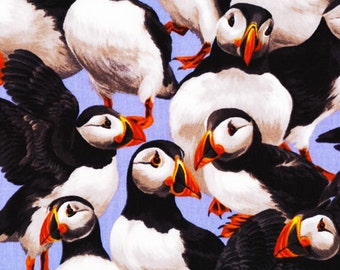 Puffin fabric | Etsy