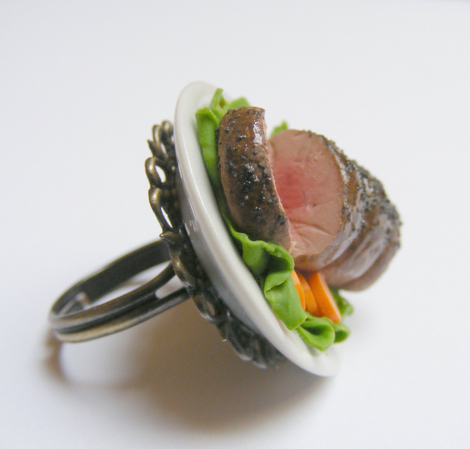 Food Jewelry Roast Beef Ring Beef Jewelry Miniature Food