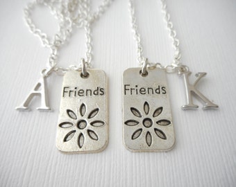 Items similar to Friendship Necklaces Set of 5 Personalized Handstamped ...