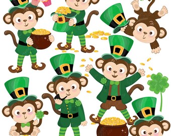 Pink Sock Monkeys Clip Art Set