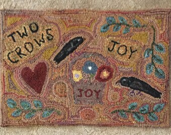 Primitive hooked rug | Etsy