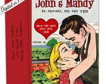 Comic save the date | Etsy