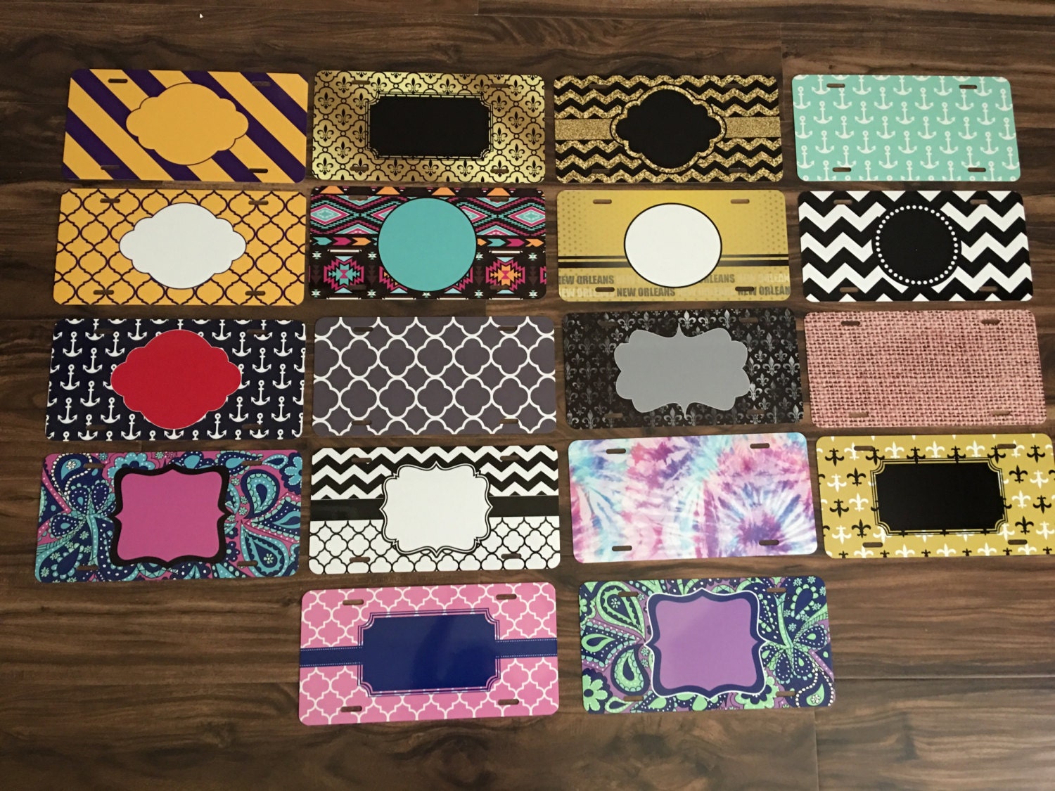 Car tag Blank or monogrammed choose print license plate BLANK