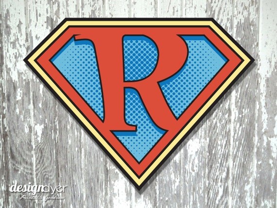 Superhero Initial R Sign Large 26X20