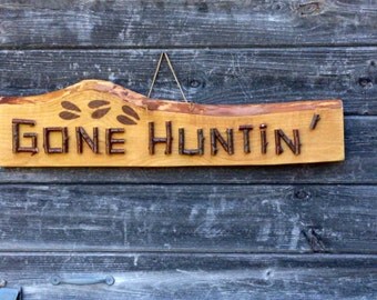 Gone hunting sign | Etsy