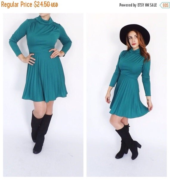 ON SALE Vintage 1960s 70s Mini Kitsch Shirt Dress Groovy Pleated Long ...