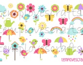 Spring clipart | Etsy