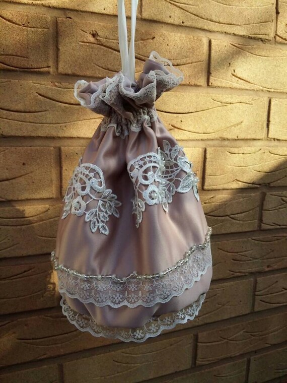 Cappuccino ivory handmade Edwardian bag Regency by MonaBocca