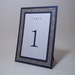Navy and Silver Table Numbers Navy Blue Shimmer Silver