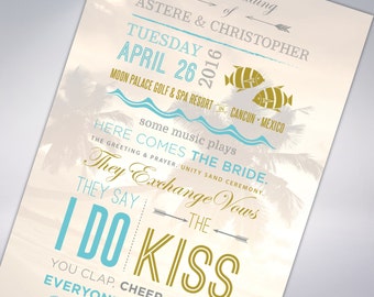 Mini Accordion Fold Wedding Programs by TheDesignBrewery on Etsy