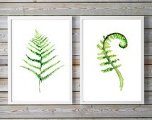 Unique watercolor fern related items | Etsy