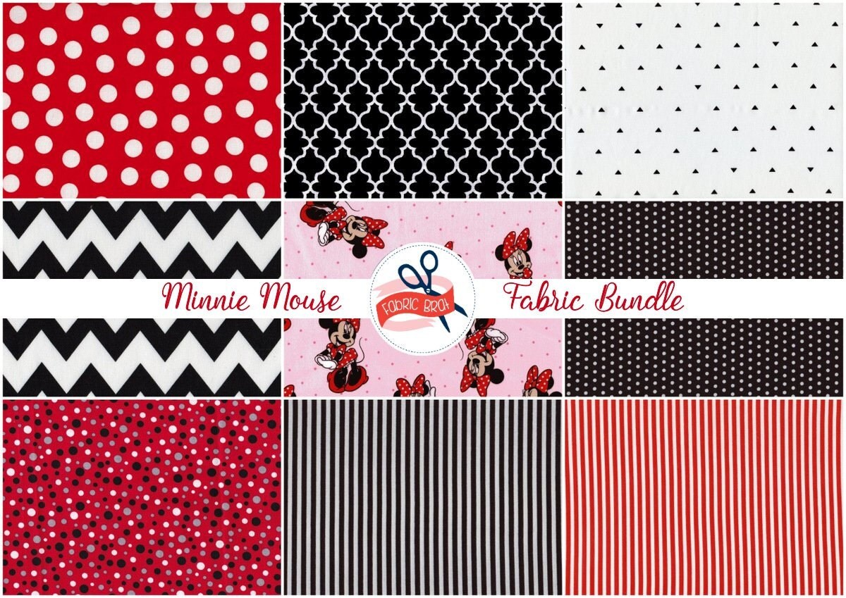 DISNEY MINNIE MOUSE Fabric by the Yard Fat Quarter by FabricBrat