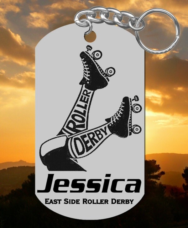 ROLLER DERBY Keychain Gift for Coach or Skater Personalized