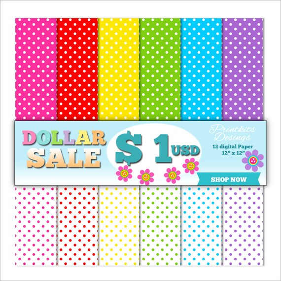 DOLLAR SALE Instant Download Mini Polka Dots by PrintkitsDesigns