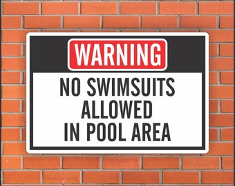 Funny pool signs | Etsy