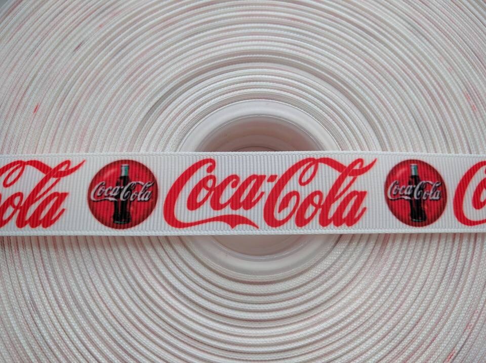 COCA COLA 7/8 22mm Grosgrain Hair Bow Craft Ribbon 2811