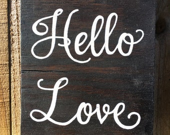 Hello love sign | Etsy
