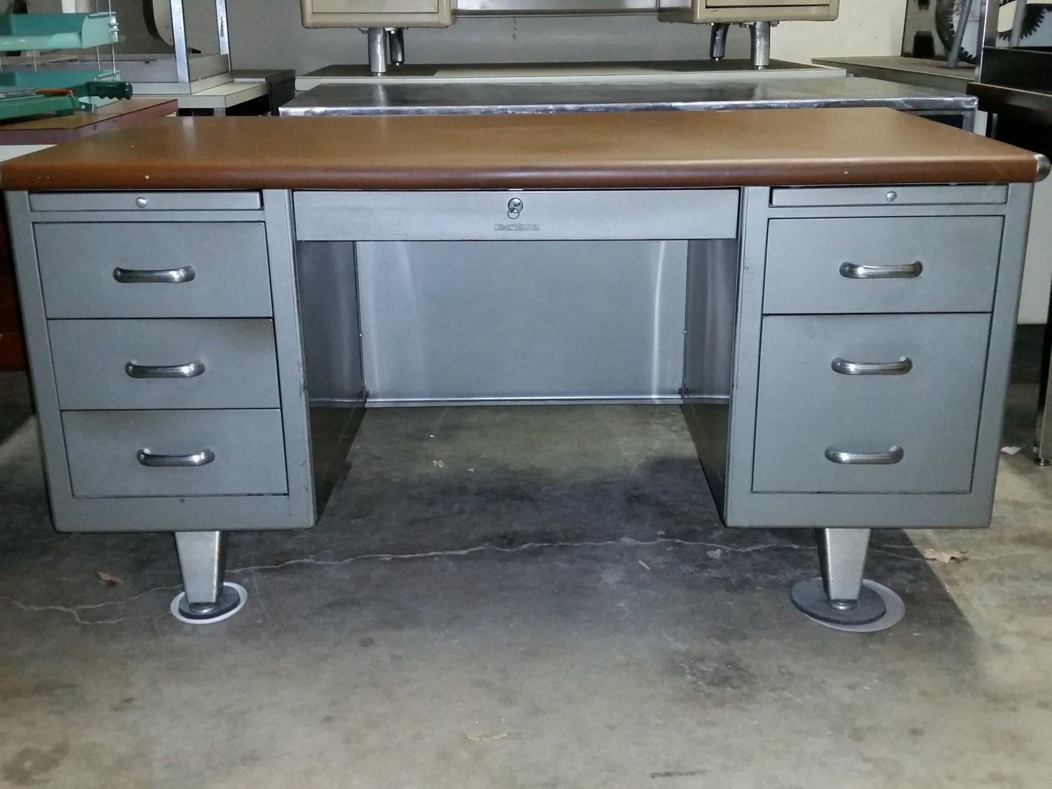 MINT Mid Century Industrial Steel Tanker Desk by Shaw Walker – ALL ...