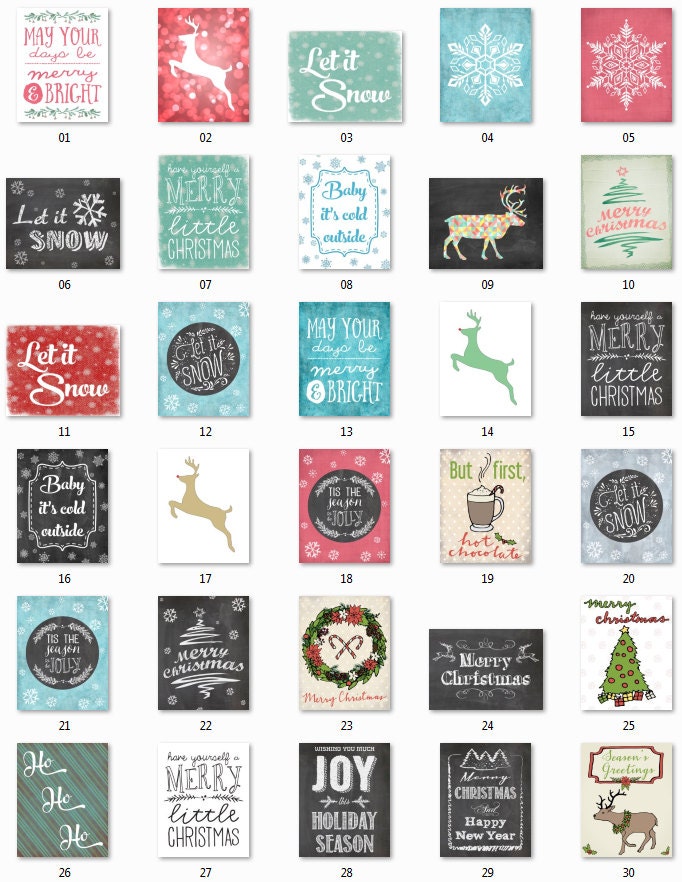 30 Christmas Printables MEGA PACK 8x10 by DreamBigPrintables
