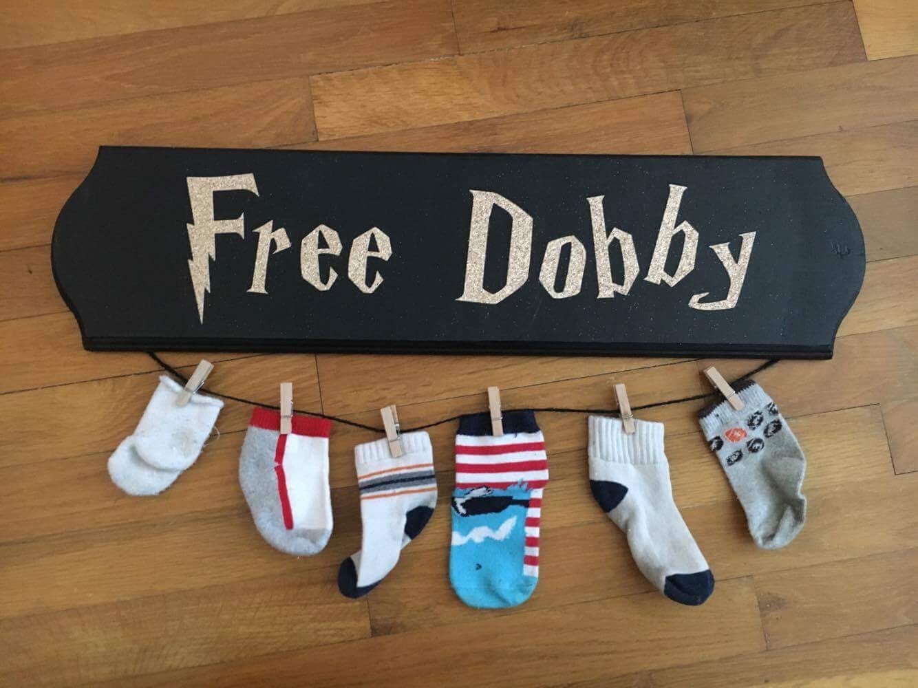 Free Dobby. Save Dobby. Dobby sock sign. Harry Potter Sign.