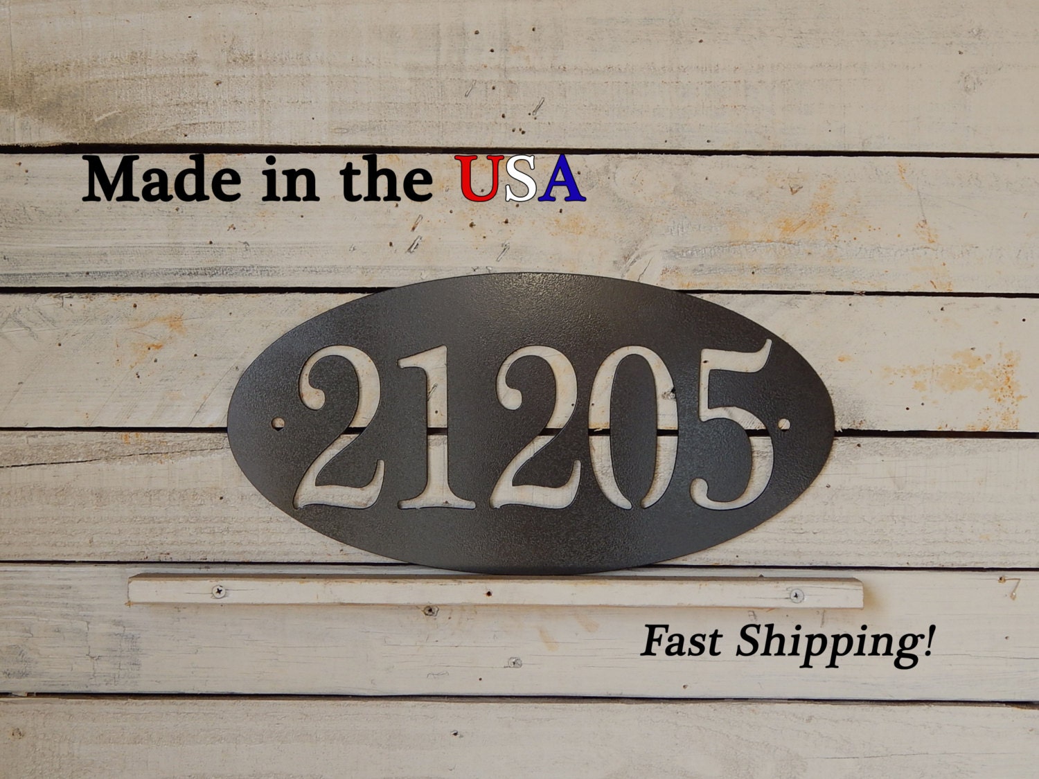 Large Oval House Number Plaque Door Number Metal House