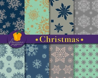 Christmas Digital Paper & Clipart Holiday Paper Repeating