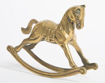 Brass rocking horse | Etsy