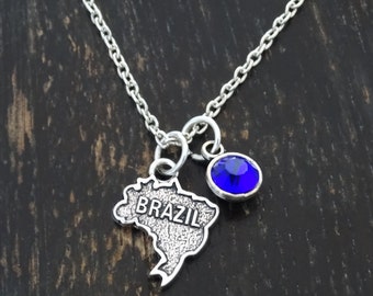 Brazil map pendant Brazil pendant Brazil map jewelry Brazil