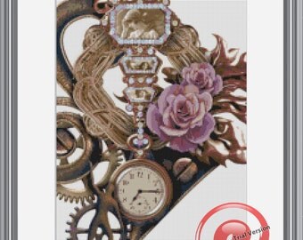 Purple Steampunk Cross Stitch Printable by KustomCrossStitch