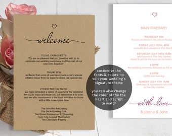 Unique wedding welcome card related items | Etsy