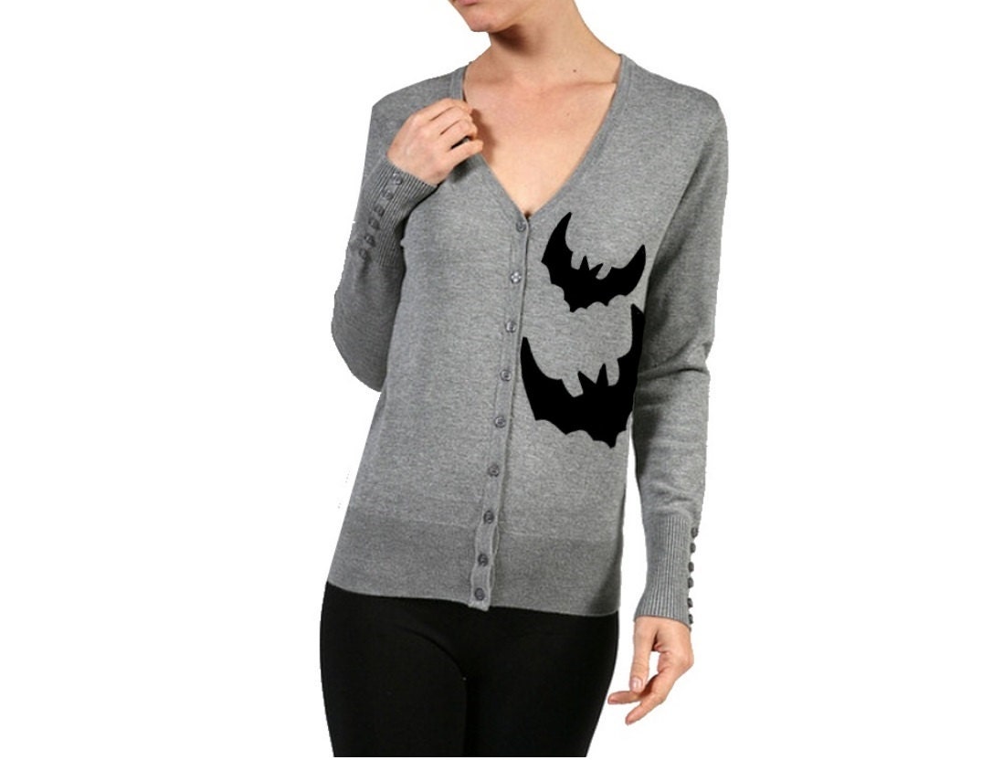 Bat Cardigan Sweater Women's Shirts Trendy Clothing Bats