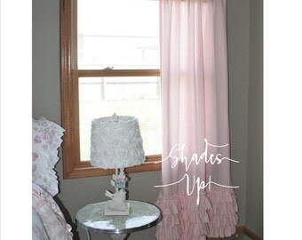 Pink ruffle curtain | Etsy