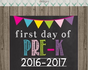 First Day of Preschool Sign Last Day of by punkydoodlekids