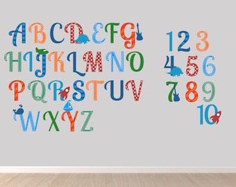 Alphabet wall decal | Etsy