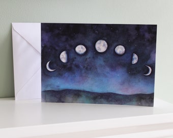Night sky watercolor | Etsy