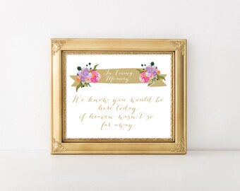 In memoriam sign | Etsy
