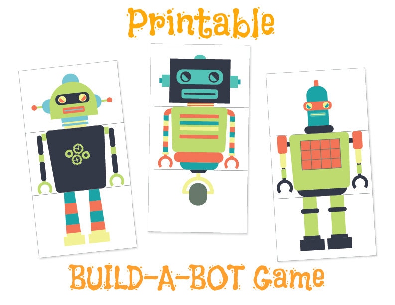 Robot Printables Robot Party PRINTABLE Robot Game Robot