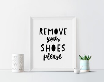 Take shoes off sign | Etsy